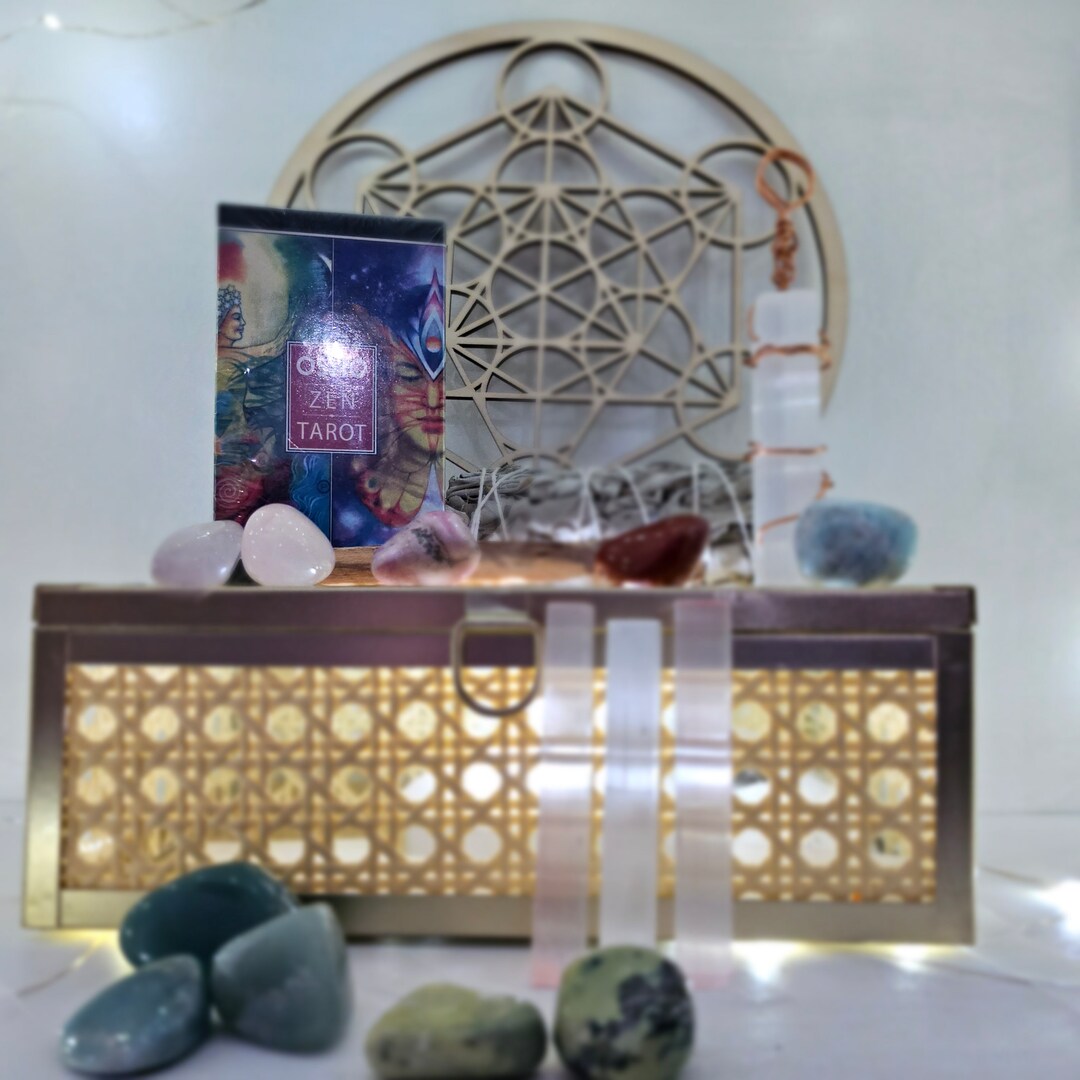 Osho Zen Tarot Deck, Grid Board, Variety of Gemstones, Selenite Wands ...
