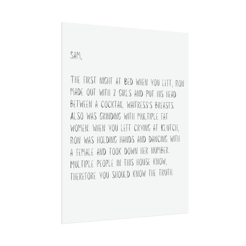 Jersey Shore Letter to Sammi Poster - Etsy