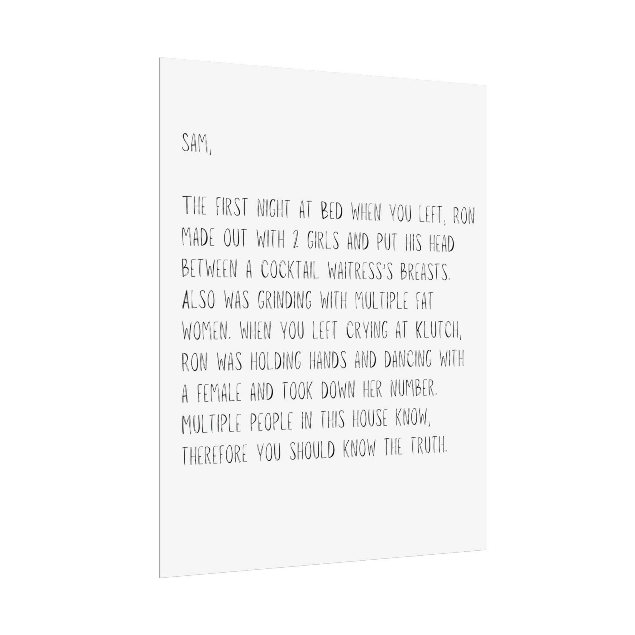 Jersey Shore Letter to Sammi Poster - Etsy