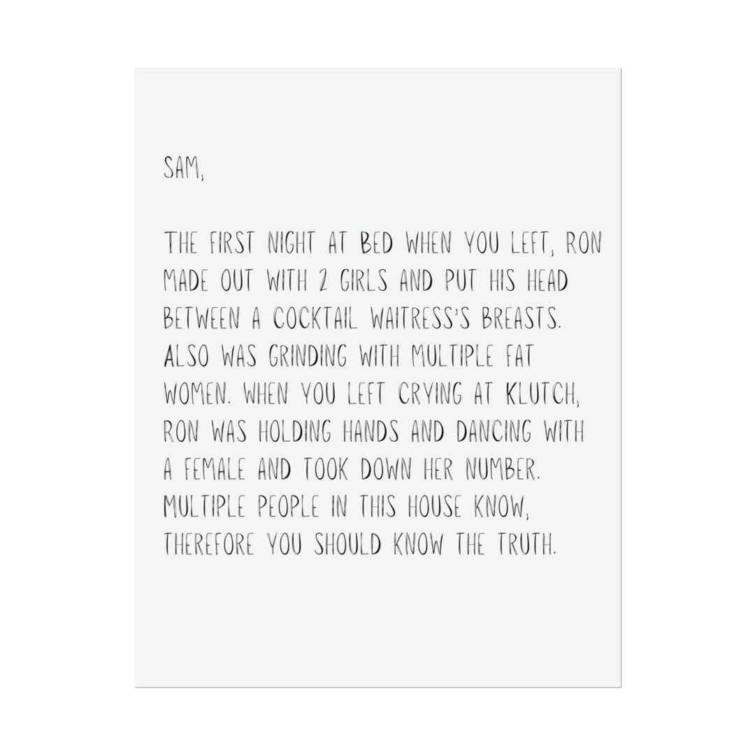 Jersey Shore Letter to Sammi Poster - Etsy