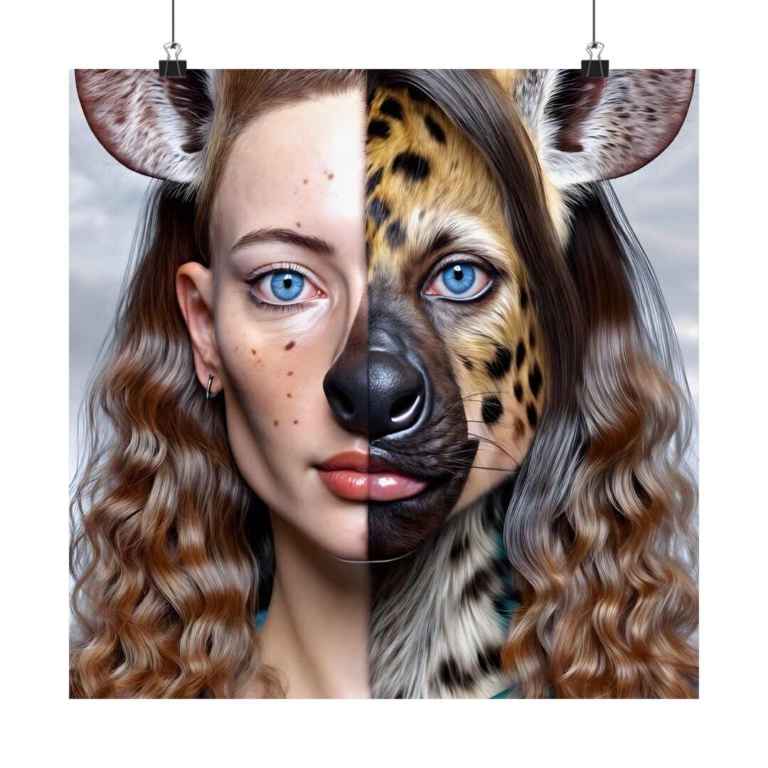 Hyena Queen: Majestic Female/hyena Hybrid Poster - Etsy