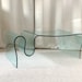 Curvy Tempered Glass Table With Magazine Rack / Vintage Wavy Frosted ...
