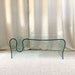 Curvy Tempered Glass Table With Magazine Rack / Vintage Wavy Frosted ...