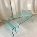 Curvy Tempered Glass Table With Magazine Rack / Vintage Wavy Frosted ...