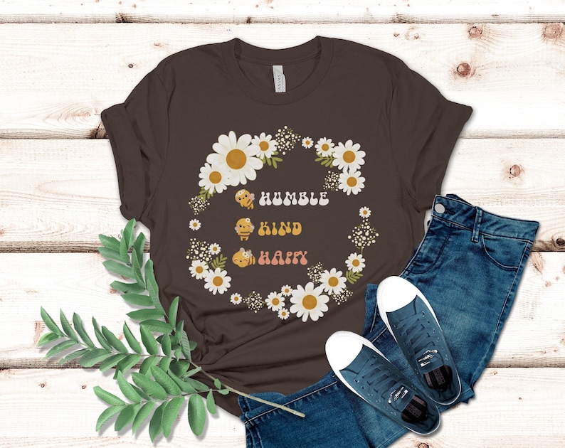 Bee Humble Kind Happy T-shirt, Teacher Gift - Etsy