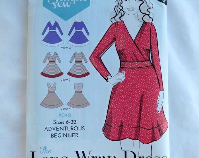 Wrap Dress Paper SEWING PATTERN, Designer Dress Sewing Pattern ...