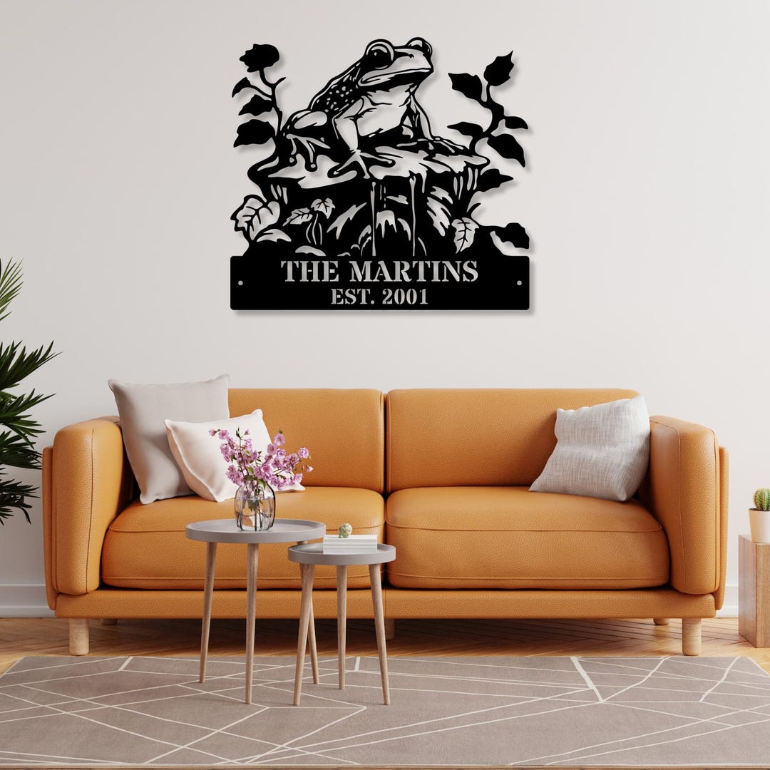 Frog Metal Sign, Frog Wall Art, Metal Garden Decor, Frog Garden Sign ...