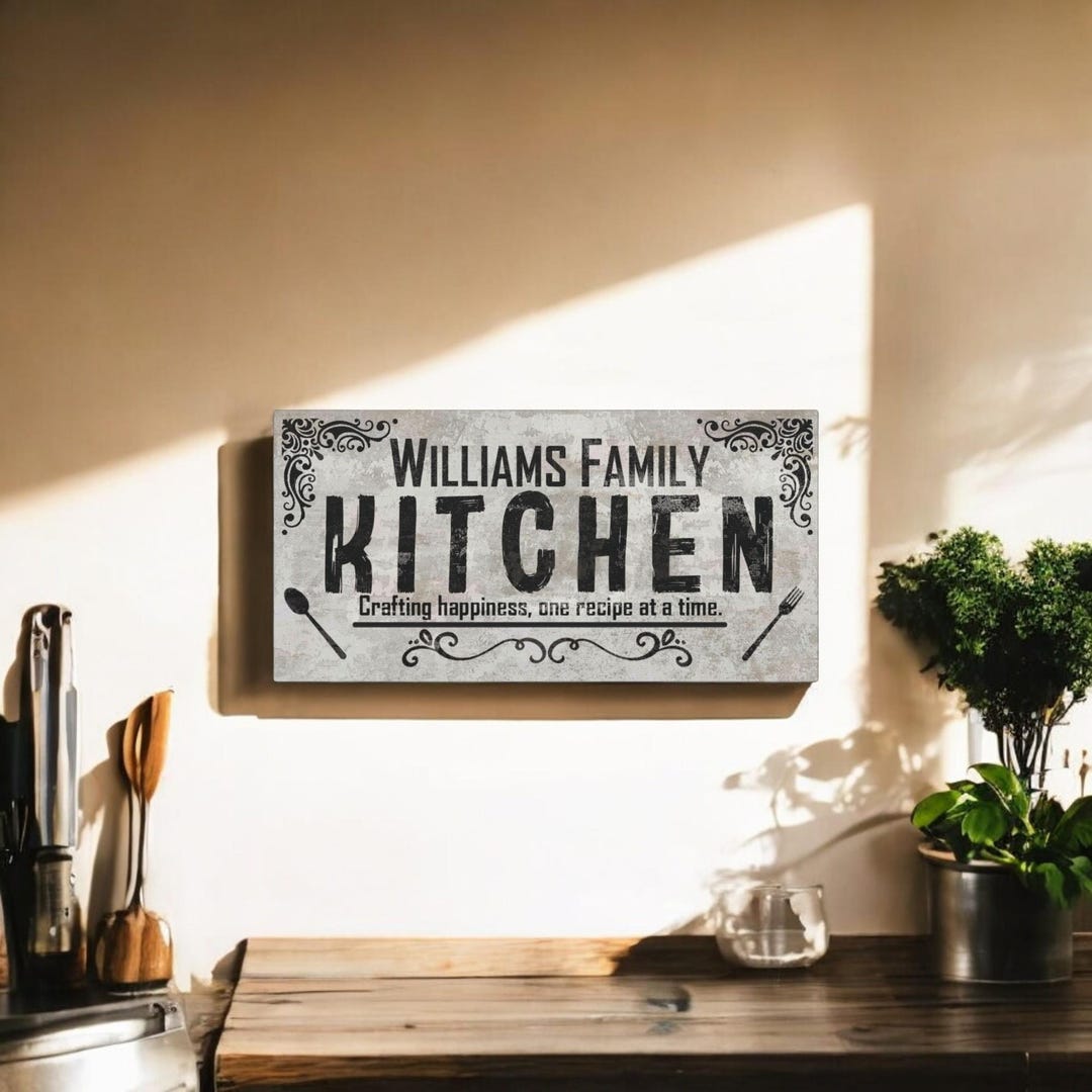 Personalized Kitchen Canvas Sign, Mom Mother's Day Gift, Custom Kitchen ...