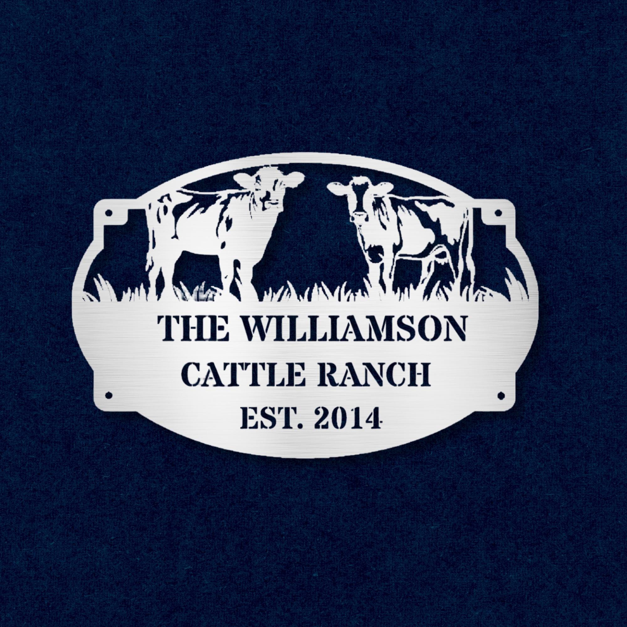 Customized Cattle Ranch Metal Sign, Cow Sign, Farmhouse Metal Sign ...