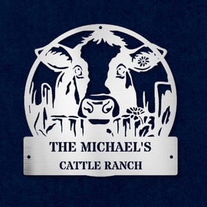 Personalized Cattle Ranch Metal Sign, Farmhouse Metal Sign, Last Name ...