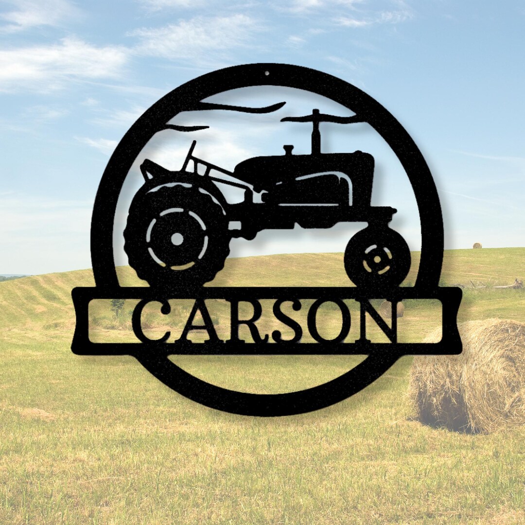 Personalized Old Tractor Metal Sign, Farmer Gifts, Rustic Farmhouse ...