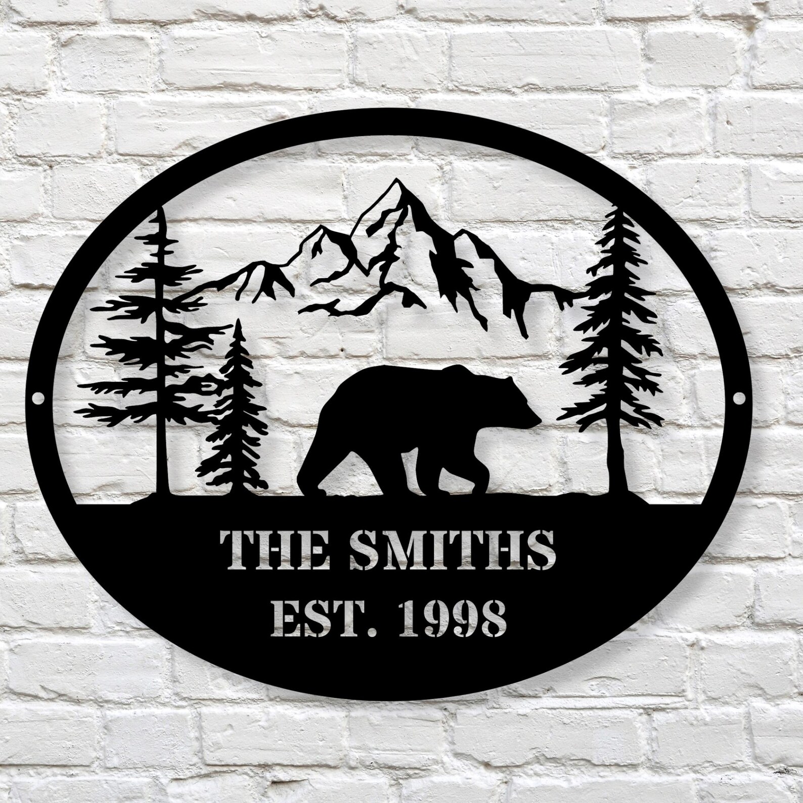 Bear Mountain Metal Sign, Address Sign, Cabin Metal Sign Decor ...