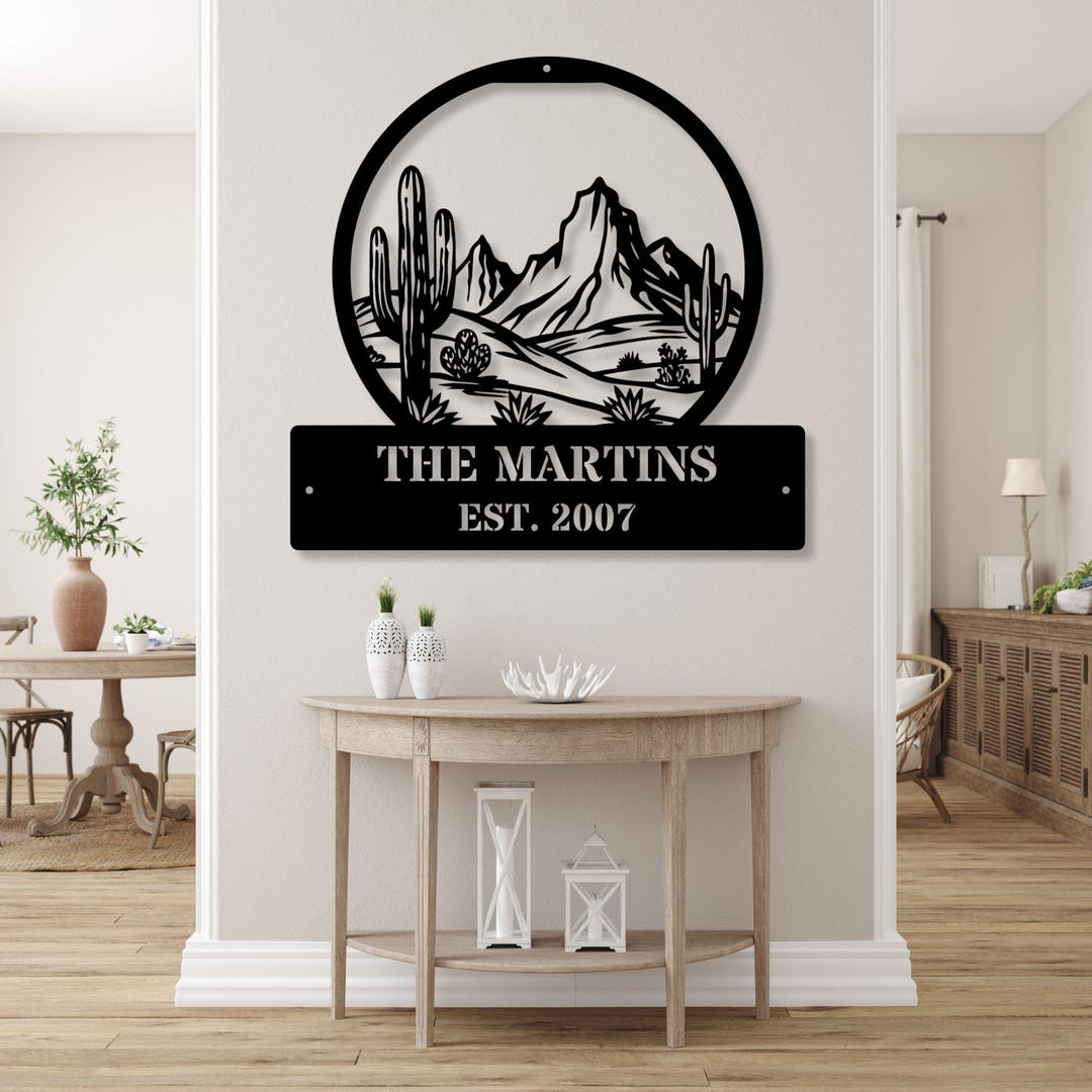 Personalized Cactus Name Sign, Custom Cactus Decor, Housewarming Gifts ...