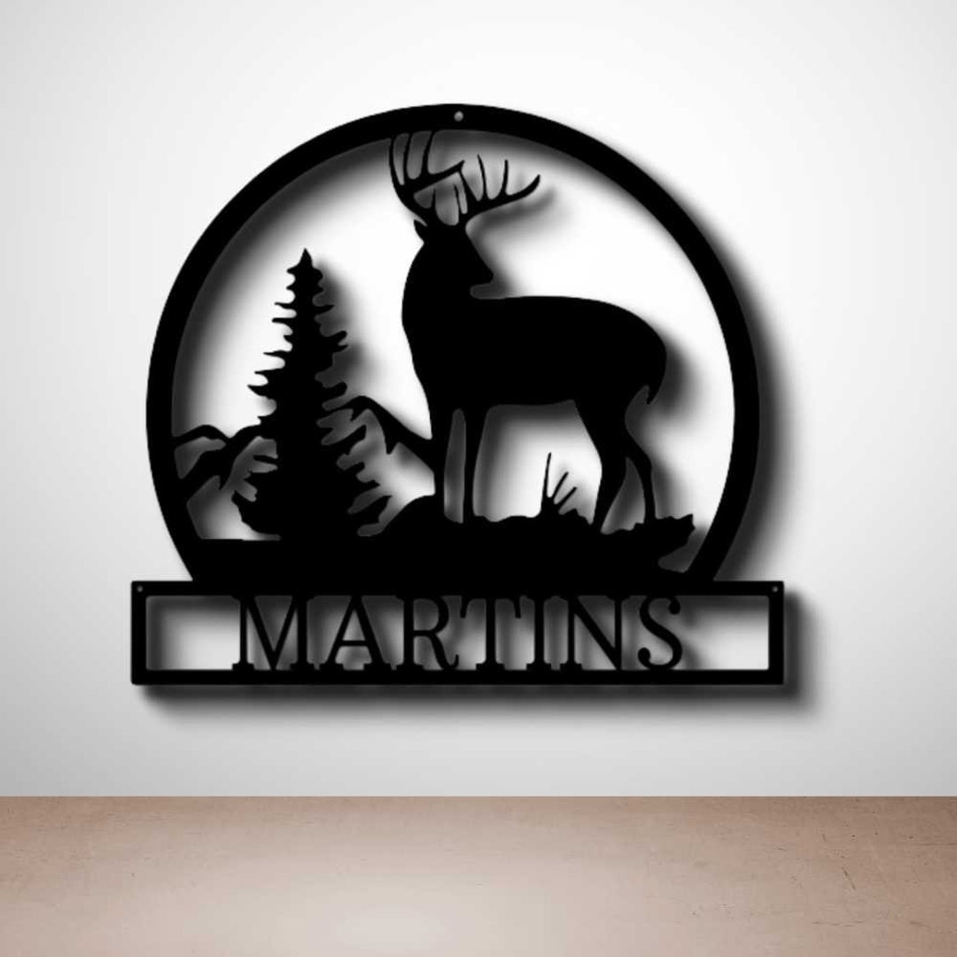 Custom Outdoor Buck Metal Steel Sign, Personalized Deer Hunter Metal ...