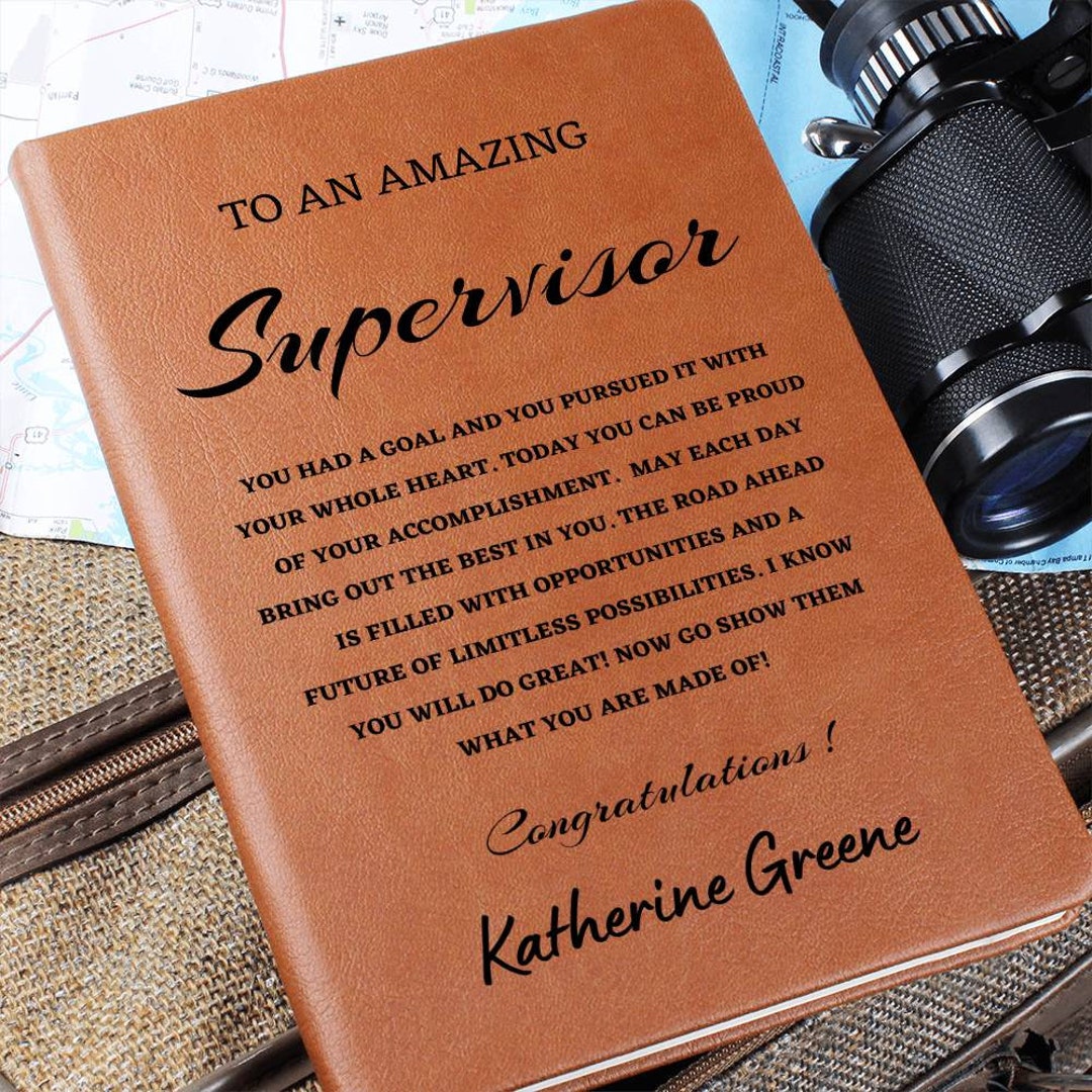 To A New Supervisor Journal, Custom Leather Journal, Supervisor ...