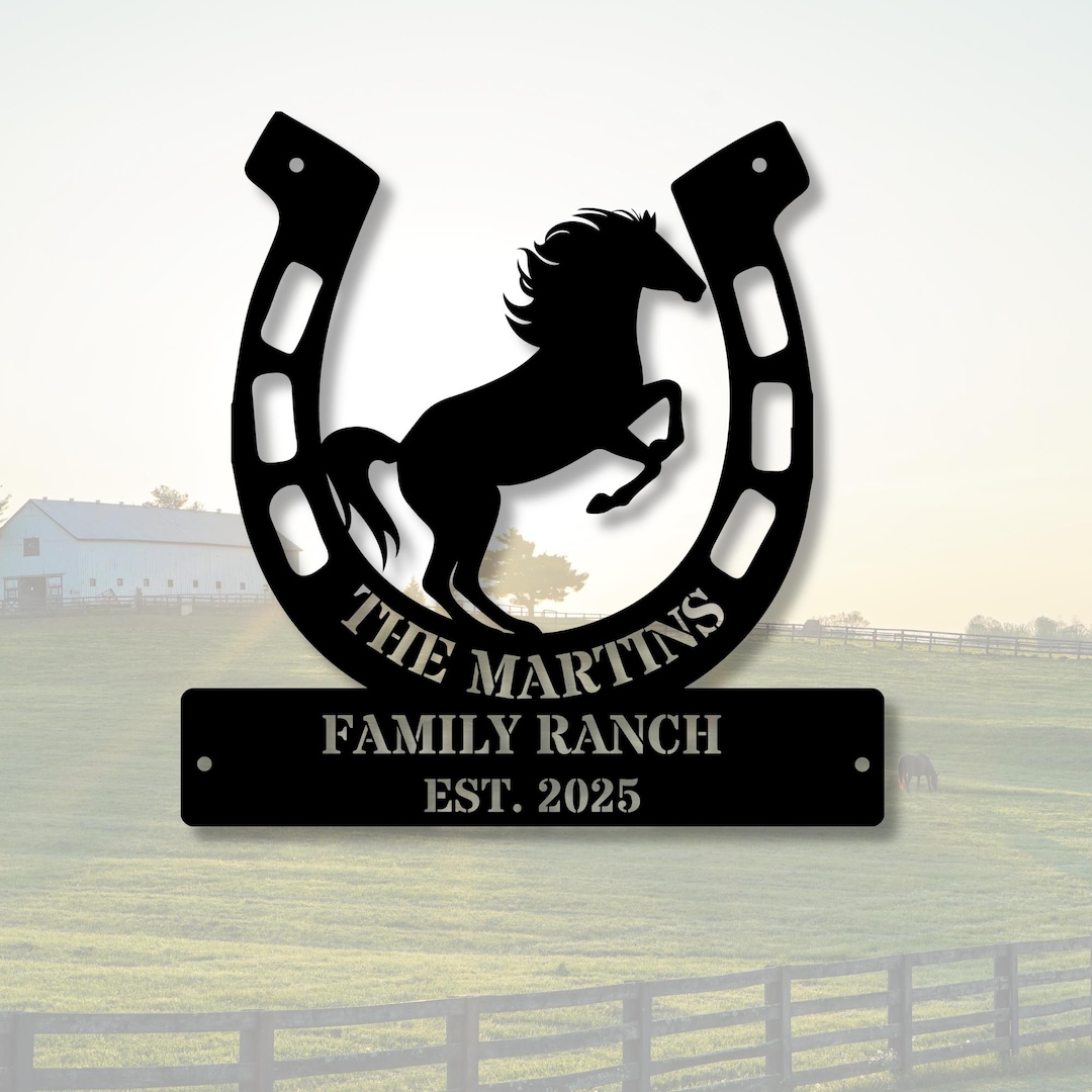 Custom Horses Metal Sign, Horse Ranch Sign,personalized Horse Farm Sign ...
