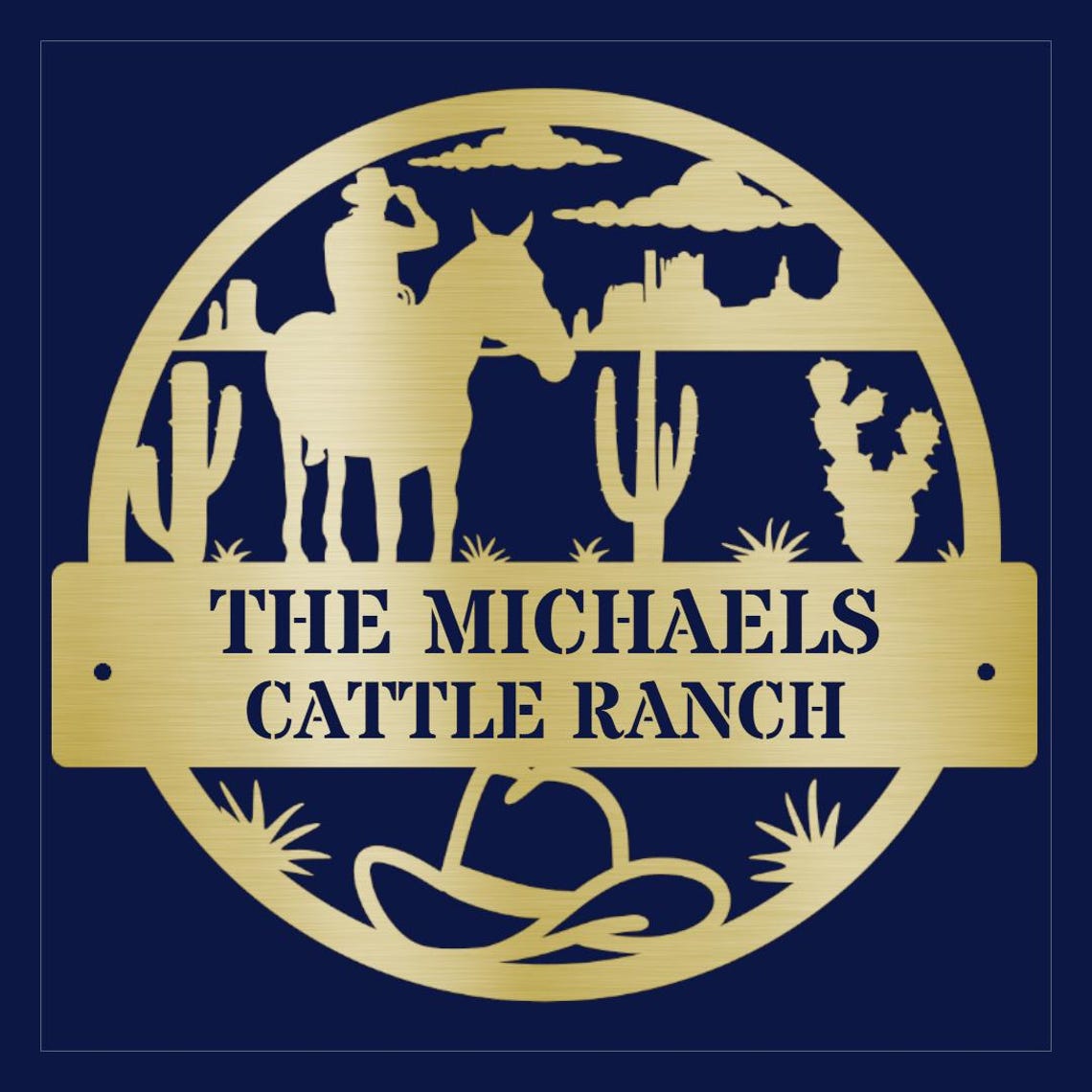 Personalized Cattle Ranch Metal Sign, Custom Ranch Decor, Rustic ...