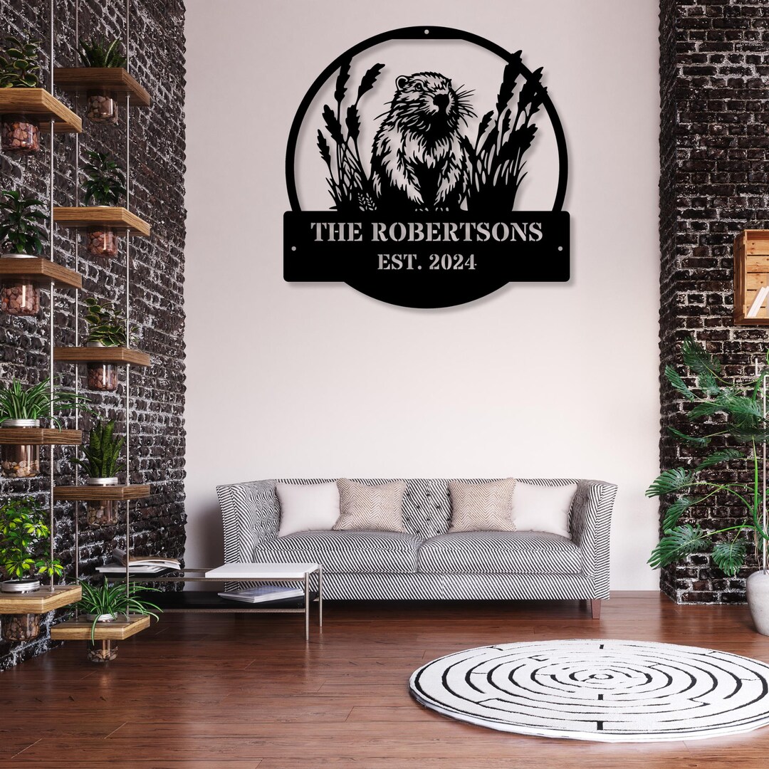 Custom Beaver Metal Wall Sign, Beaver Home Decor, Metal Beaver Art ...