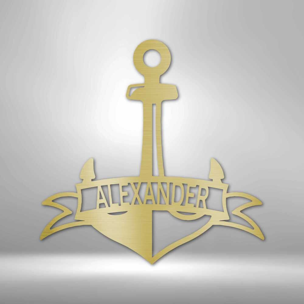 Personalized Anchor Metal Sign, Metal Wall Decor, Family Name Wall Sign ...