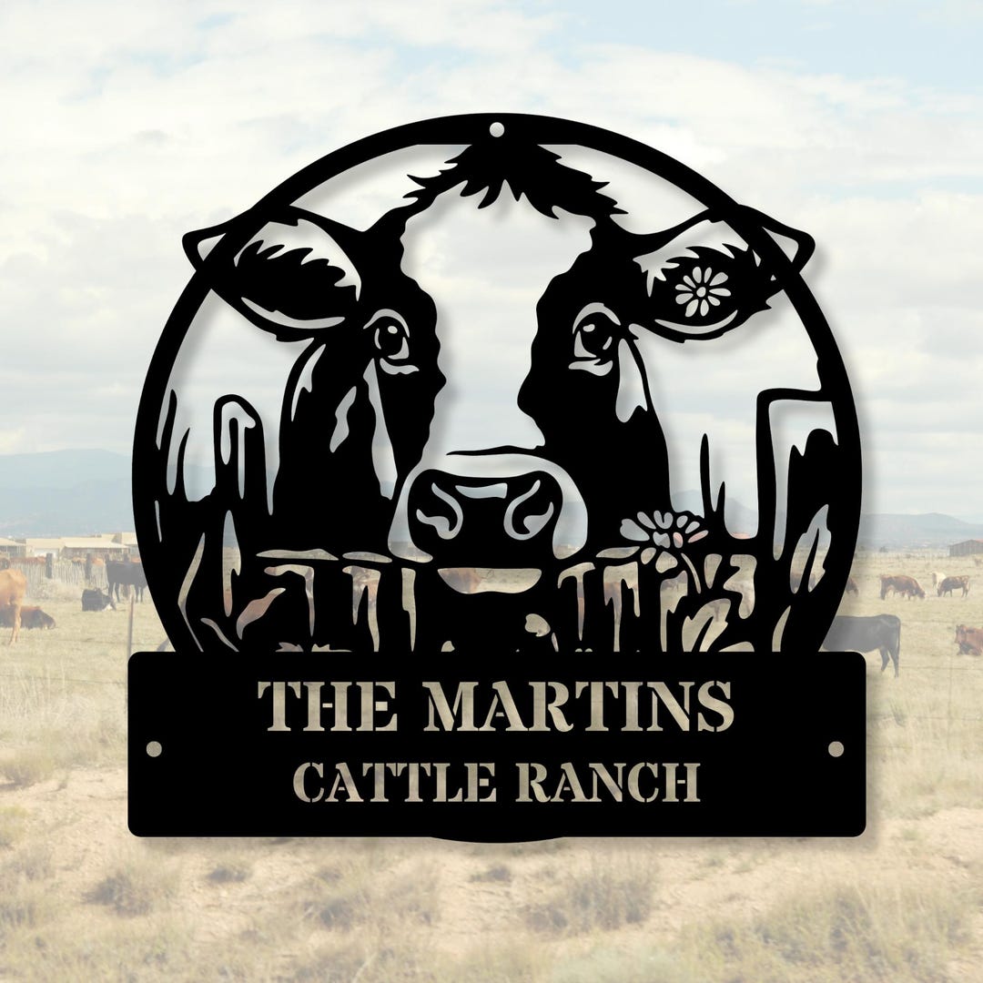 Personalized Cattle Ranch Metal Sign, Farmhouse Metal Sign, Last Name ...