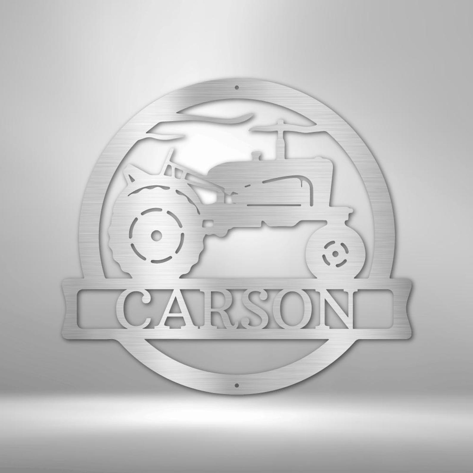 Personalized Old Tractor Metal Sign, Farmer Gifts, Rustic Farmhouse ...