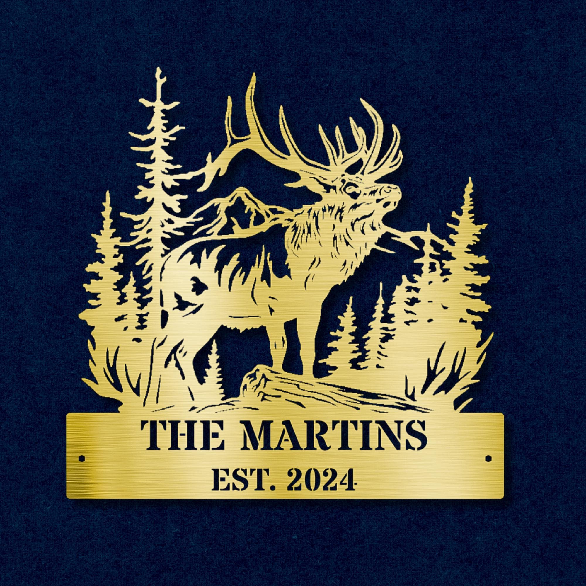 Custom Elk Metal Sign, Elk Wall Art, Wildlife Decor, Elk Address Sign ...