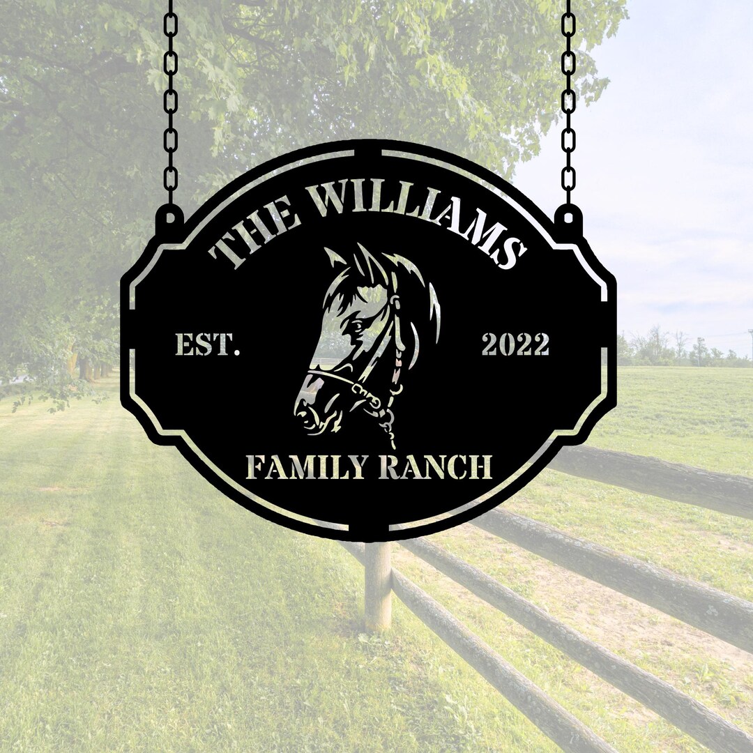 Custom Family Ranch Metal Sign, Personalized Ranch House Decor Rustic ...
