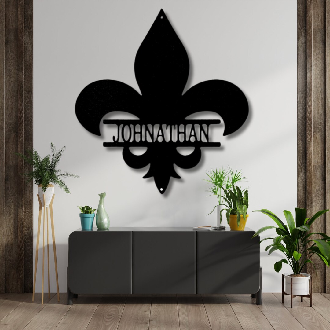 Custom Fleur De Lis Metal Sign, Personalized Name Art Sign ...
