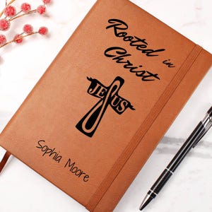 Rooted in Christ Jesus Prayer Journal, Personalized Leather Journal ...