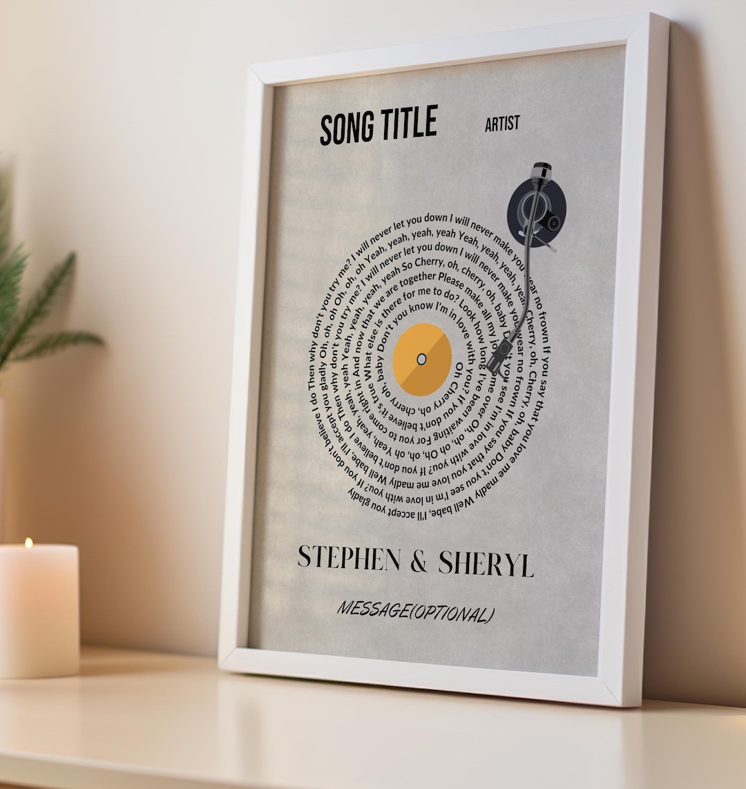 Custom Song Lyrics Wall Art, Music Poster Print, Wedding Song Dance ...