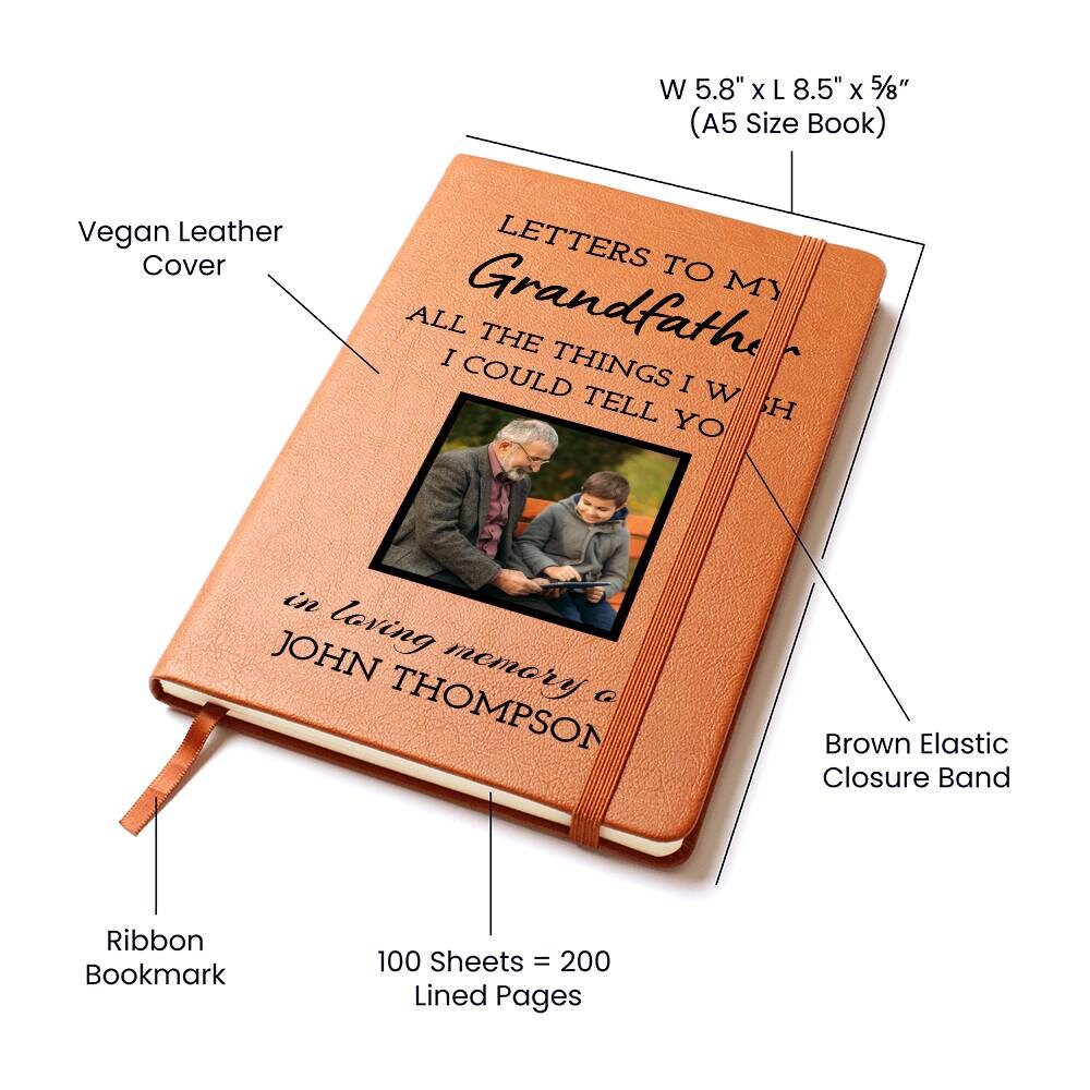 Loss of Grandfather Photo Memorial Journal, Grandpa in Heaven Gift ...