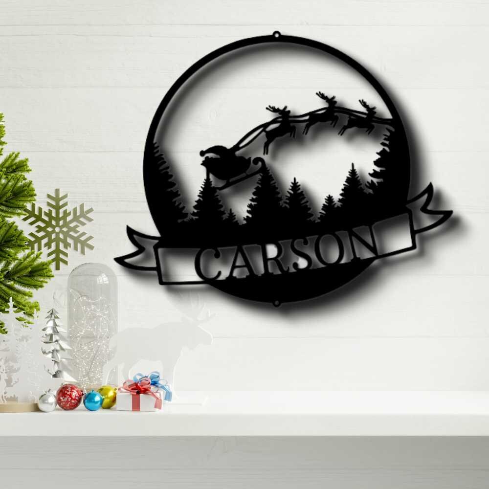 Personalized Santa's Journey Sign Metal Sign Custom Santa - Etsy