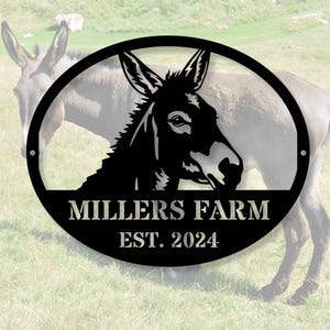 Custom Donkey Metal Wall Sign, Farmhouse Decor, Rustic Donkey Wall Art ...