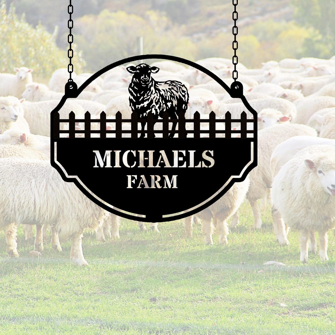 Personalized Sheep Farm House Name Sign Custom Metal Ranch Name Sign ...