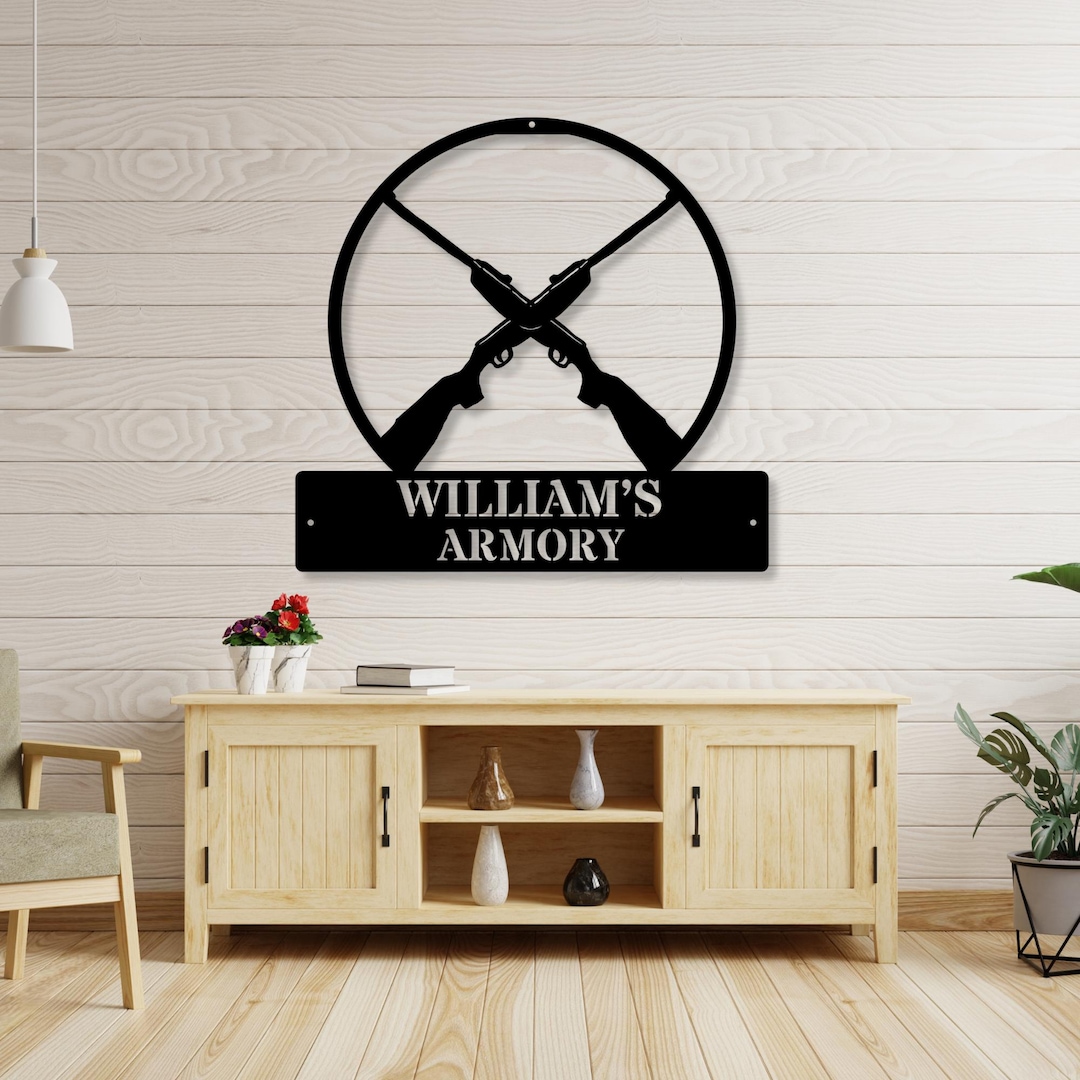 Customized Armory Metal Sign, Personalized Armory Name Sign, Mancave ...