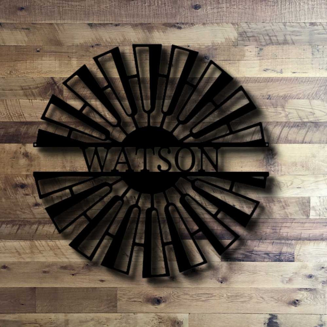 Custom Fancy Windmill Metal Sign, Personalized Windmill Metal Art Decor ...