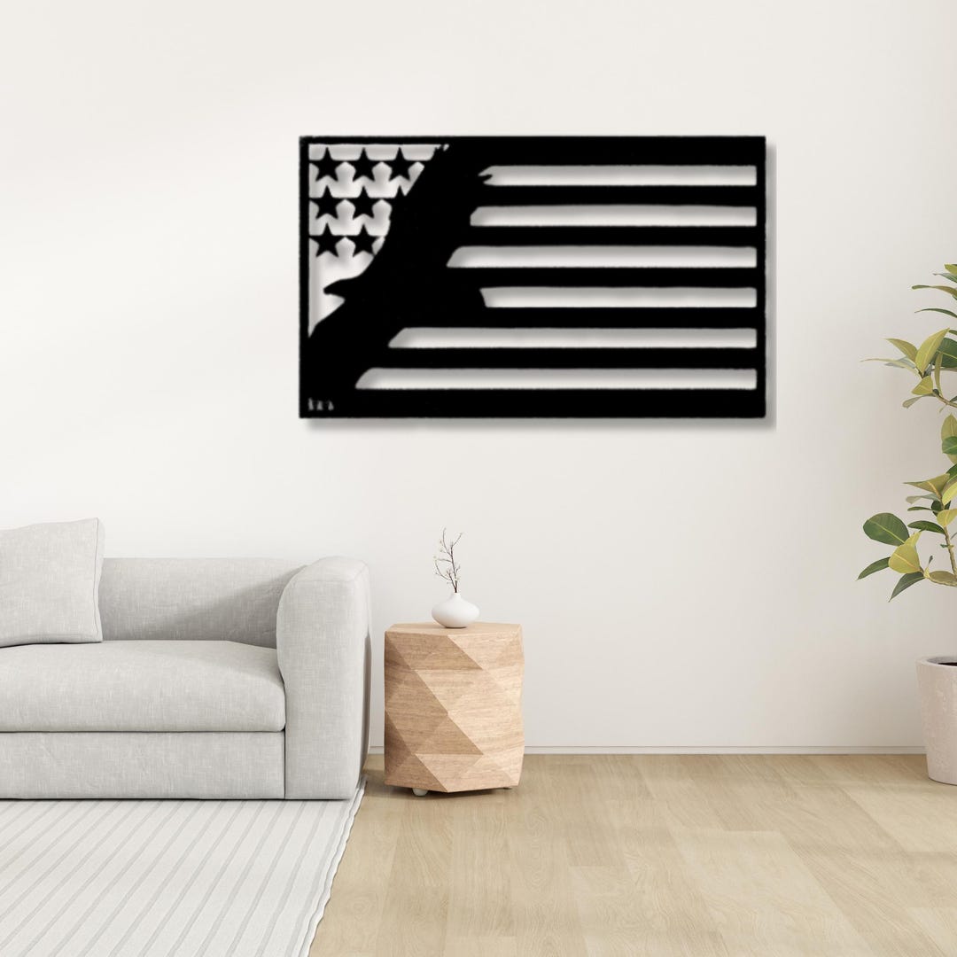 USA Eagle Metal Steel Sign, US Flag Wall Art, American Flag Sign ...