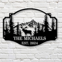 Welcome Moose Metal Sign - Etsy