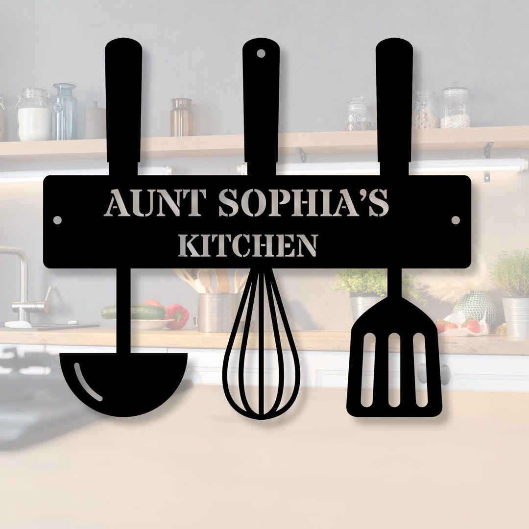 Custom Kitchen Metal Sign, Metal Kitchen Sign, Personalized Kitchen Art ...