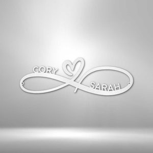 Infinity Couples Metal Wall Art, Personalized Metal Steel Sign, Wedding ...