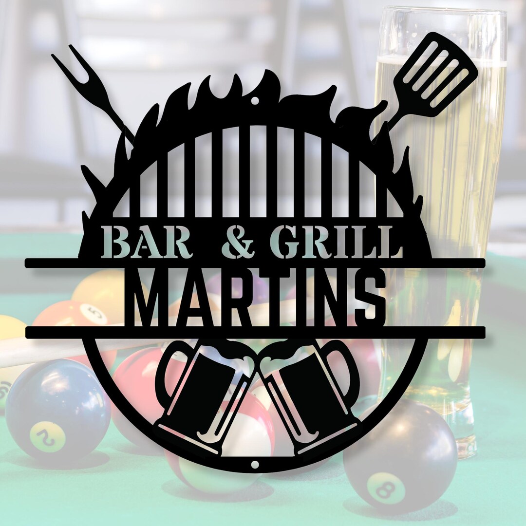 Custom Metal Grill Sign, Metal Grill Sign, Metal BBQ Smoker and Grill ...