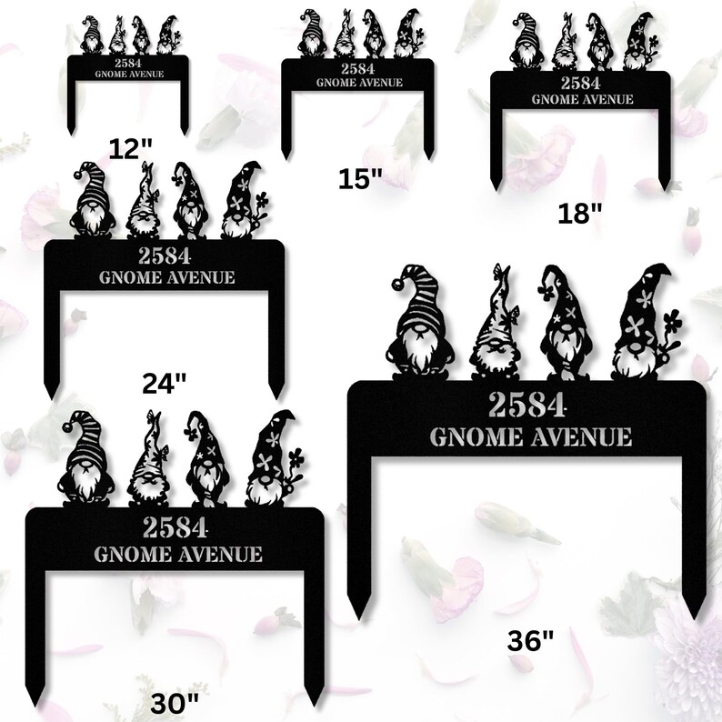 Customized Gnome Address Metal Stake, House Number Sign, House Address ...