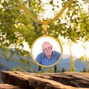 Loss of Loved One Necklace, Circle Photo Necklace, Custom Picture ...