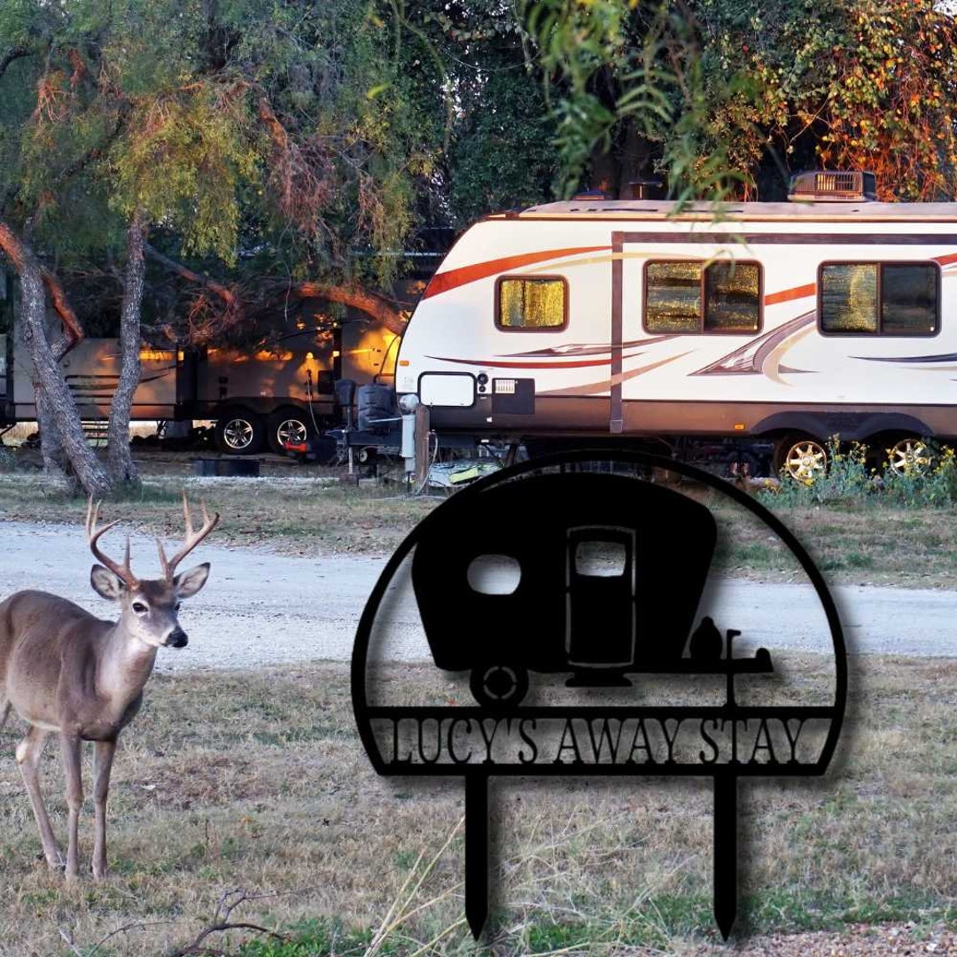 Custom Camper Yard Metal Sign, Personalized Camping Sign Monogram ...