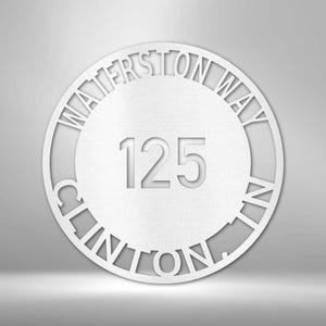 Circle Address Metal Sign, House Number Address Sign, Round Address ...