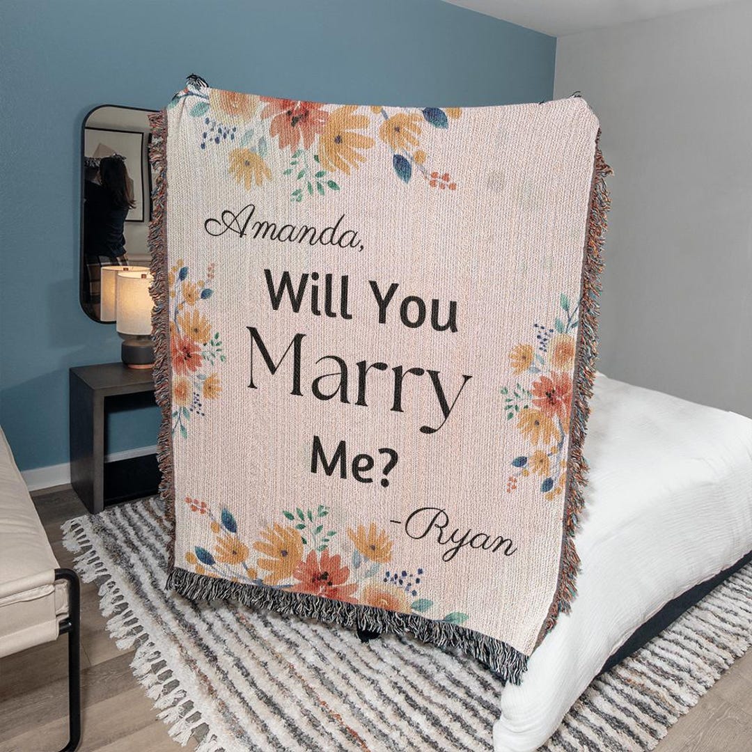 Custom Proposal Woven Blanket, Will You Marry Me Blanket, Marriage ...