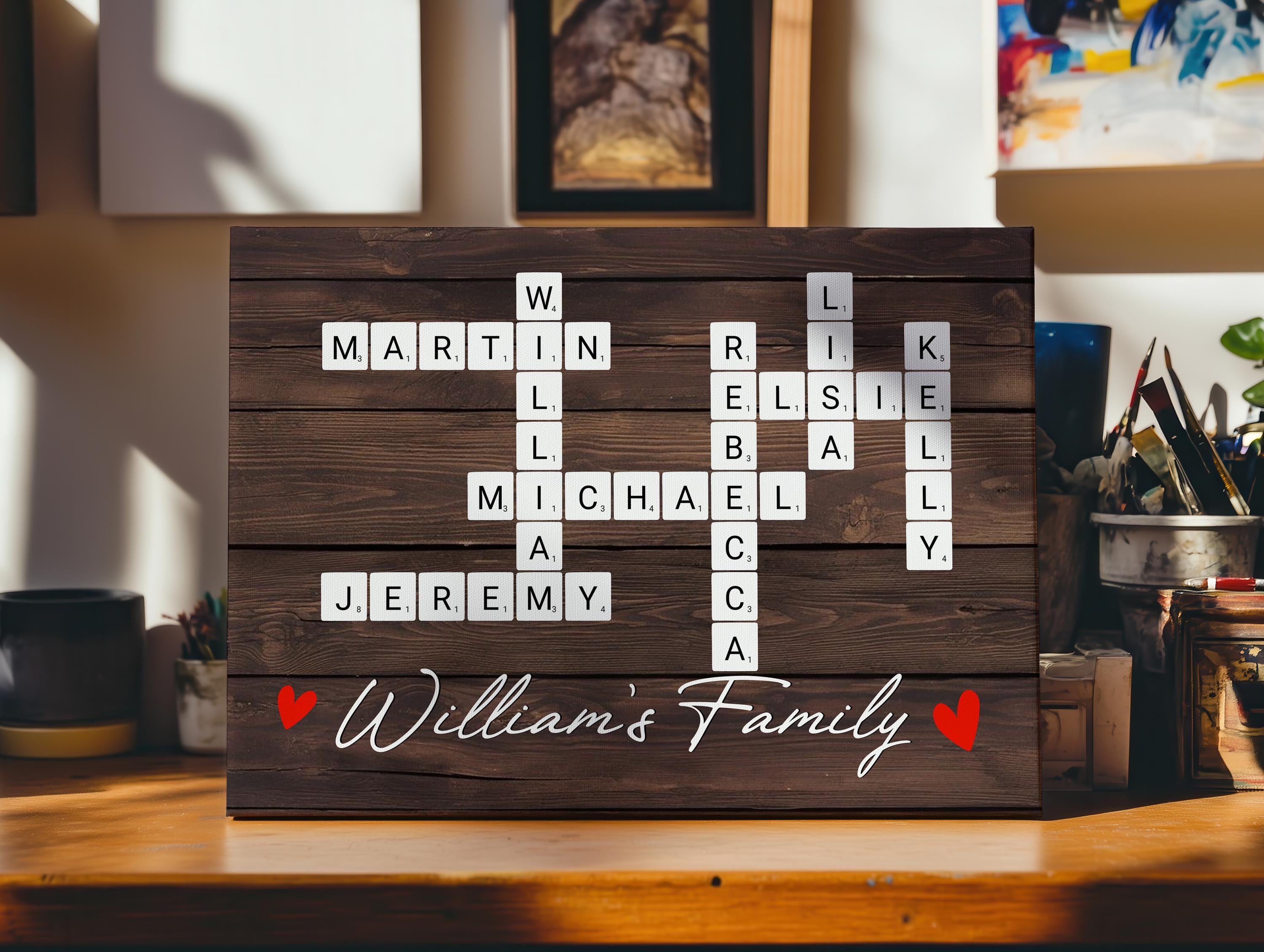 Custom Family Scrabble Canvas Personalized Family Name Wall Art Custom Family Scrabble Canvas Personalized Family Name Wall Art