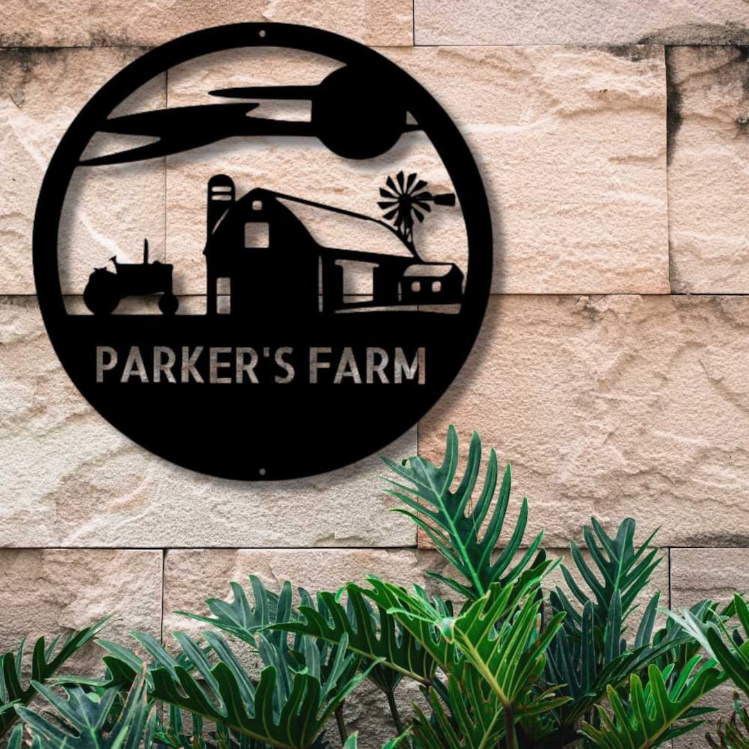 Custom Farm Metal Art Sign, Personalized Metal Barn Sign, Tractor and ...