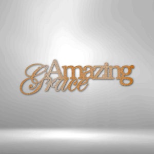 Amazing Grace Metal Sign, Gift for Christians, Metal Wall Sign, Script ...