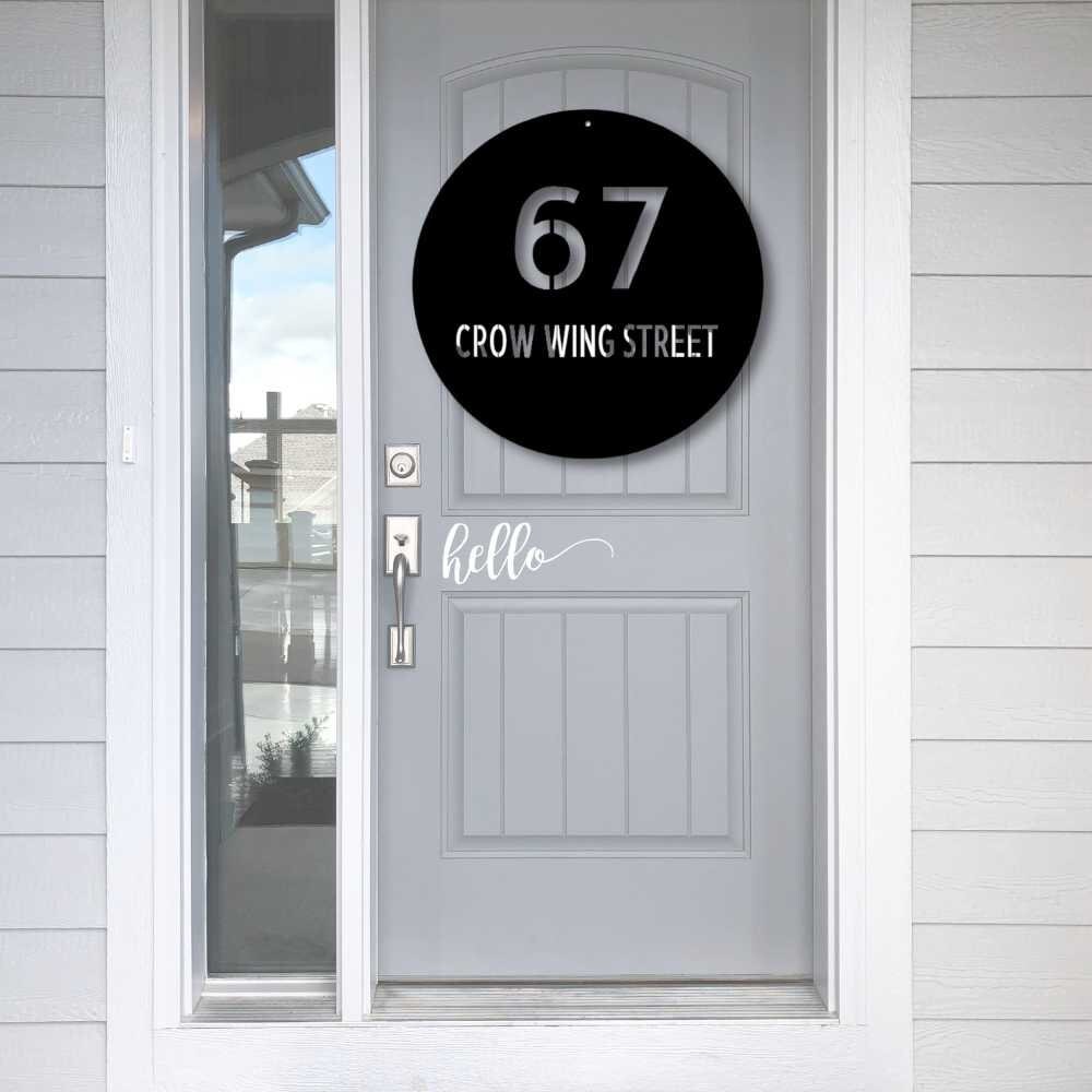 Custom Circle Address Metal Sign Personalized Address Sign - Etsy